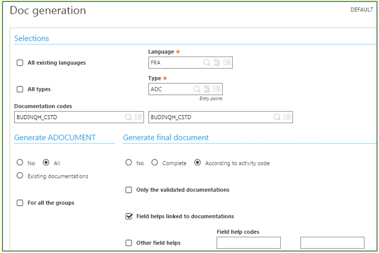 Generation on the documentation server